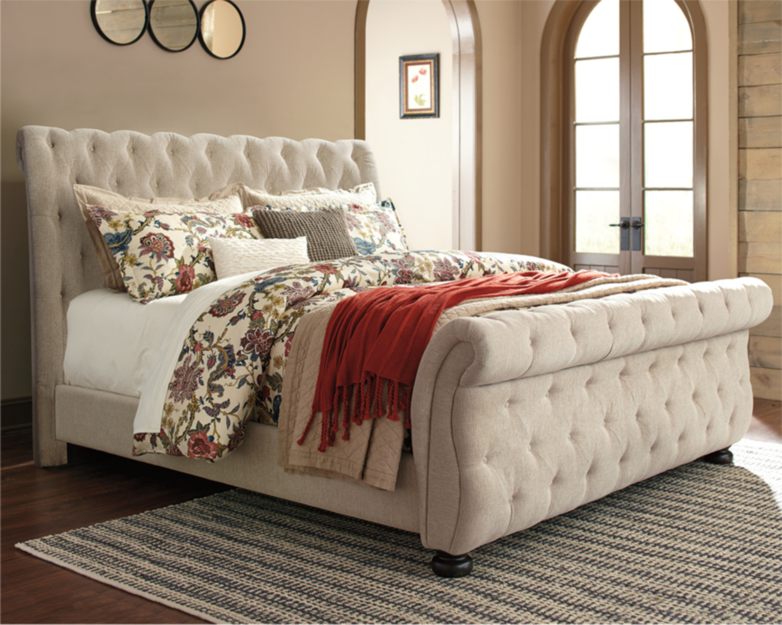 Greyleigh Ballwin Tufted Upholstered Low Profile Sleigh Bed Reviews Wayfair